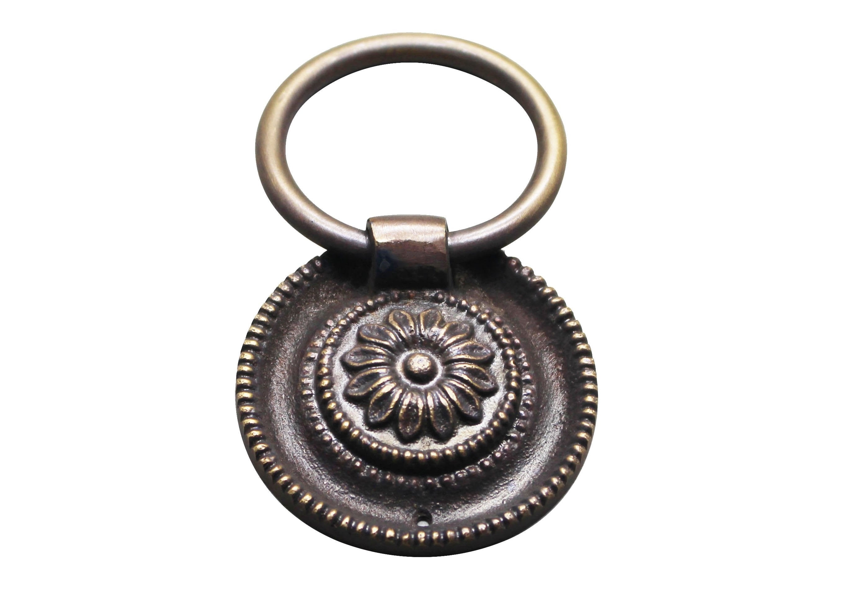 Traditional Rosette Ring Pull | Antique Brass | Ave Home